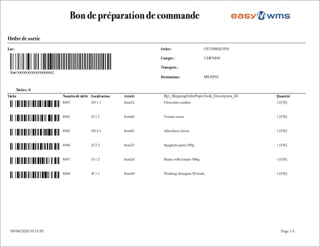 Bon de préparation de commande - Mecalux.fr