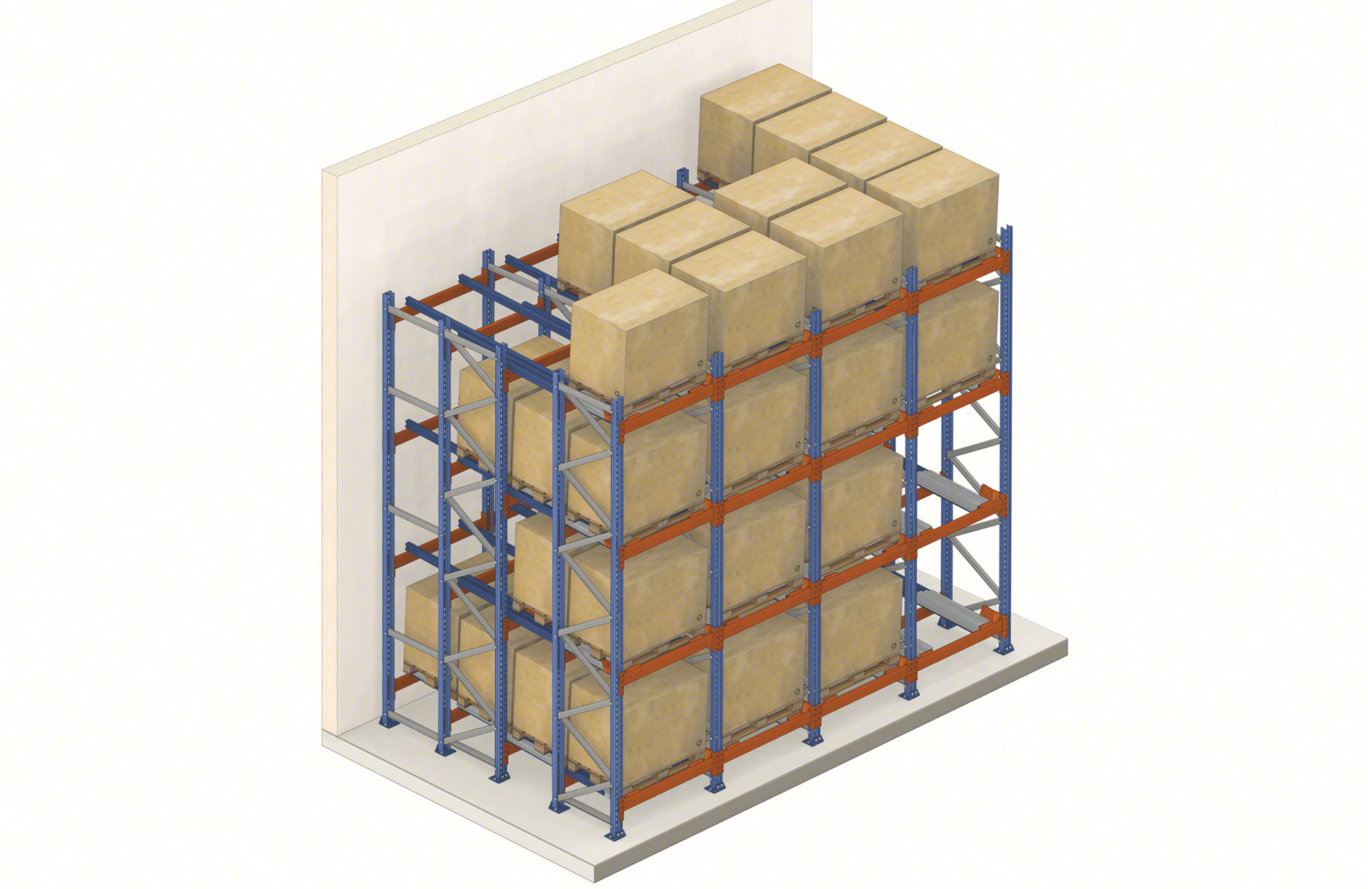 Rayonnage Push-Back, Palettier Push-Back - Mecalux.fr