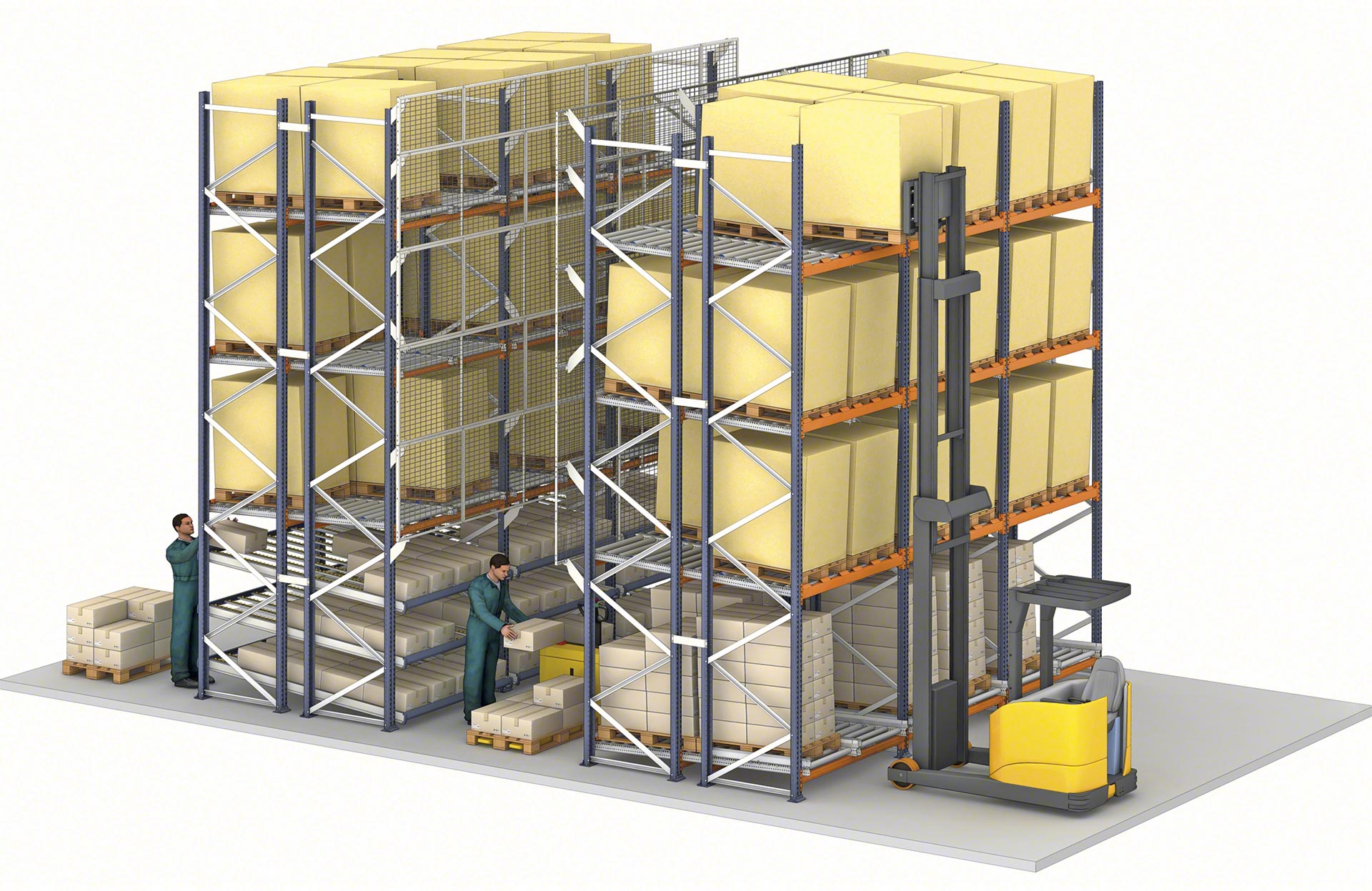 Rayonnage Push-Back, Palettier Push-Back - Mecalux.fr